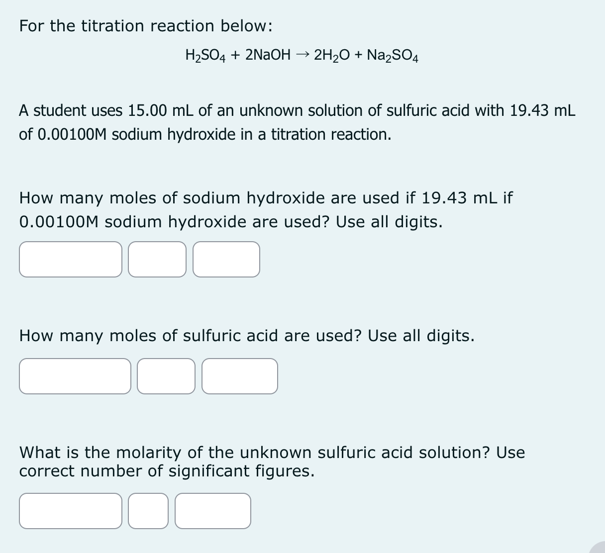 Solved For the titration reaction below: | Chegg.com