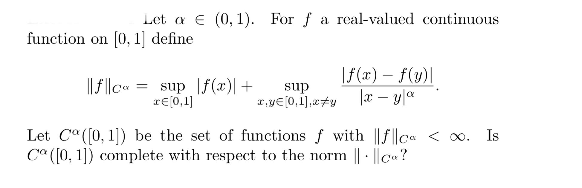 Solved Let a € (0,1). For f a real-valued continuous | Chegg.com