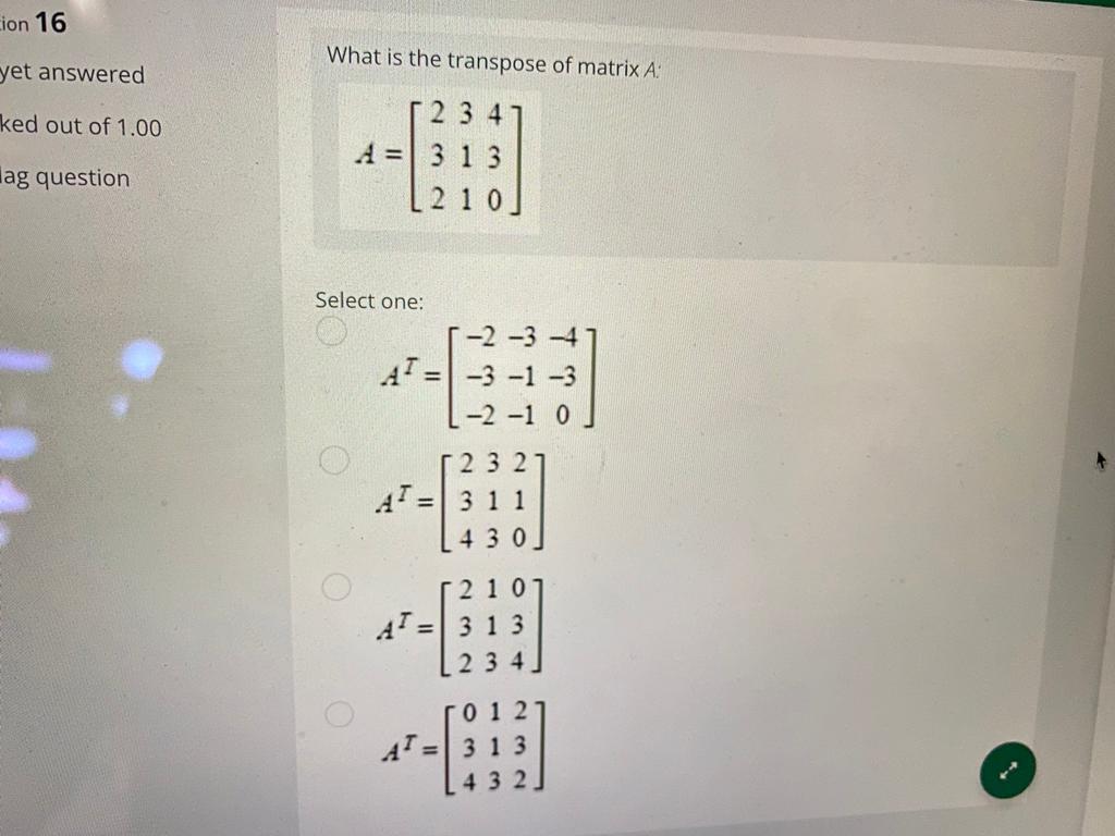 Solved What is the matrix of: 4*D (4 multiply with D)= -2 D | Chegg.com