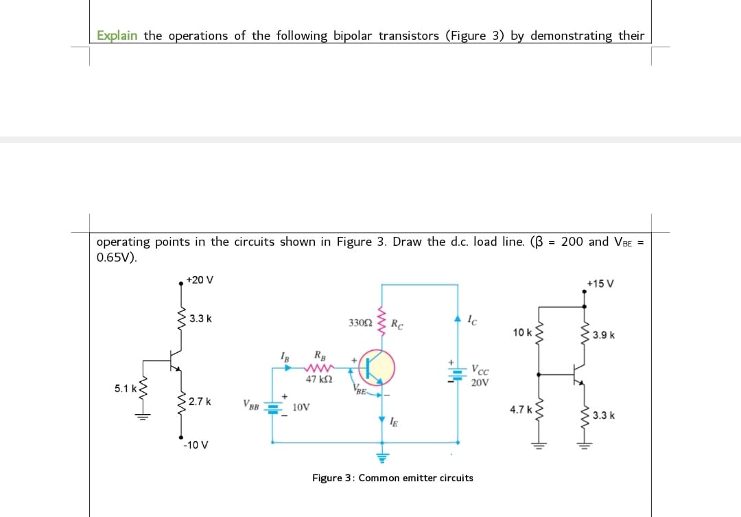 Solved Explain the operations of the following bipolar | Chegg.com