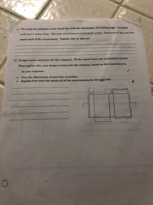 Solved Cereal Box Task: Surface Area A cereal company uses | Chegg.com