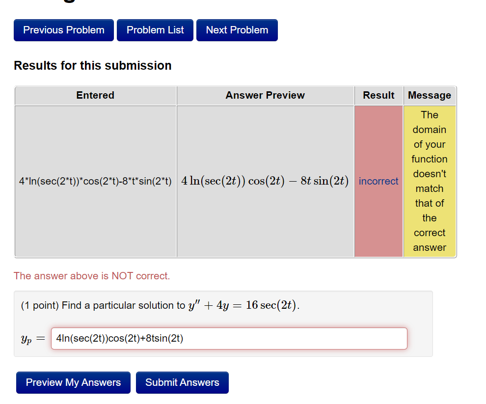 Solved Previous Problem Problem List Next Problem Results 