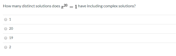 Solved How many distinct solutions does 220 = 1 have | Chegg.com
