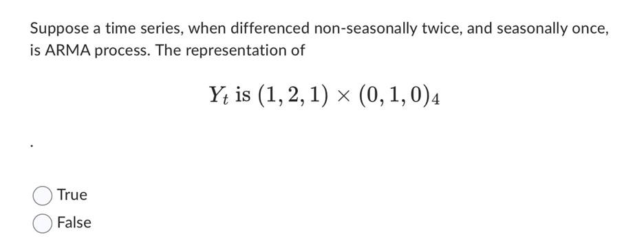 Solved Suppose a time series, when differenced | Chegg.com