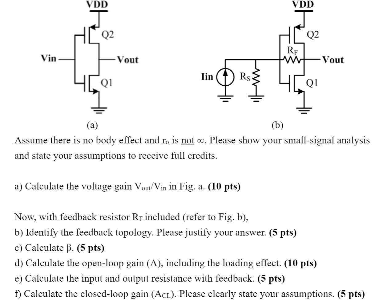 Solved VDD VDD VDP Q2 Q2 RE EW -Vout Vin -Vout lin RS Q1 Q1 | Chegg.com