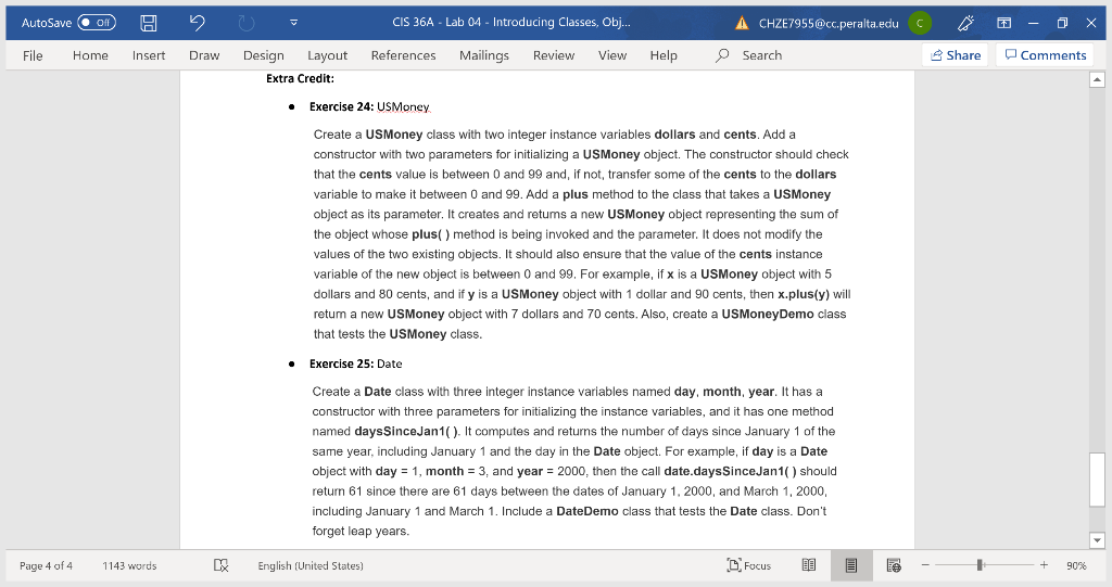 Solved AutoSave of H U CIS 36A - Lab 04 - Introducing | Chegg.com
