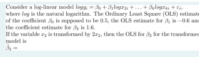 Solved Consider a log-linear model | Chegg.com