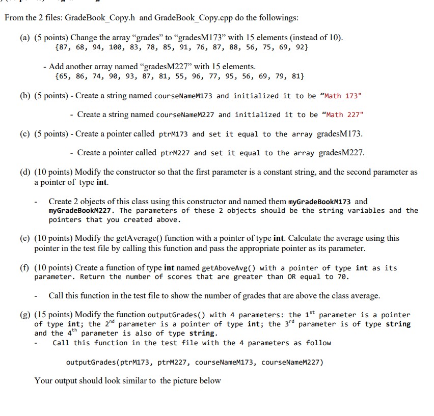 Solved From the 2 files: GradeBook_Copy.h and | Chegg.com