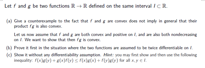 Solved Let f ﻿and g ﻿be two functions R→R ﻿defined on the | Chegg.com