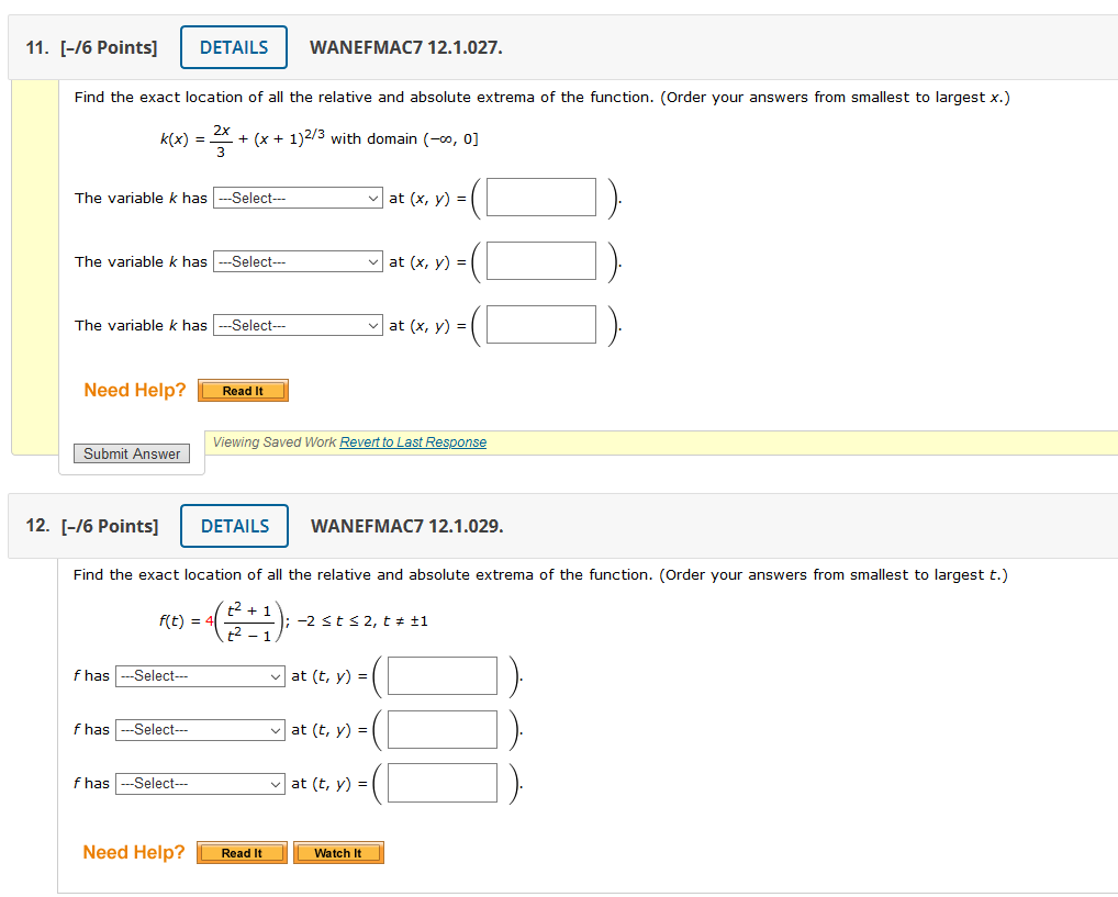 Solved 11. [-16 Points] DETAILS WANEFMAC7 12.1.027. Find the | Chegg.com