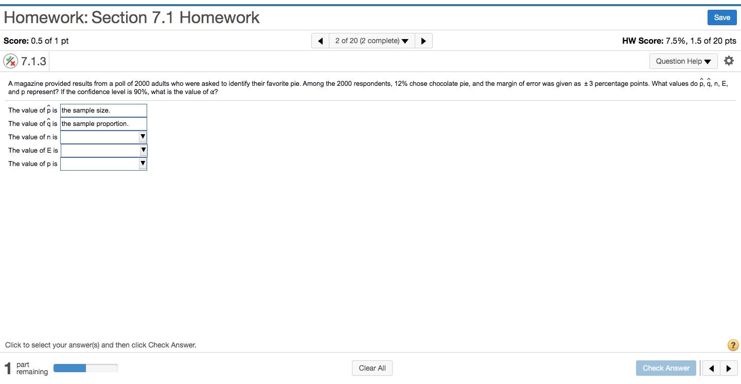 Solved Homework Section 7 1 Homework Save Score 0 5 Of 1