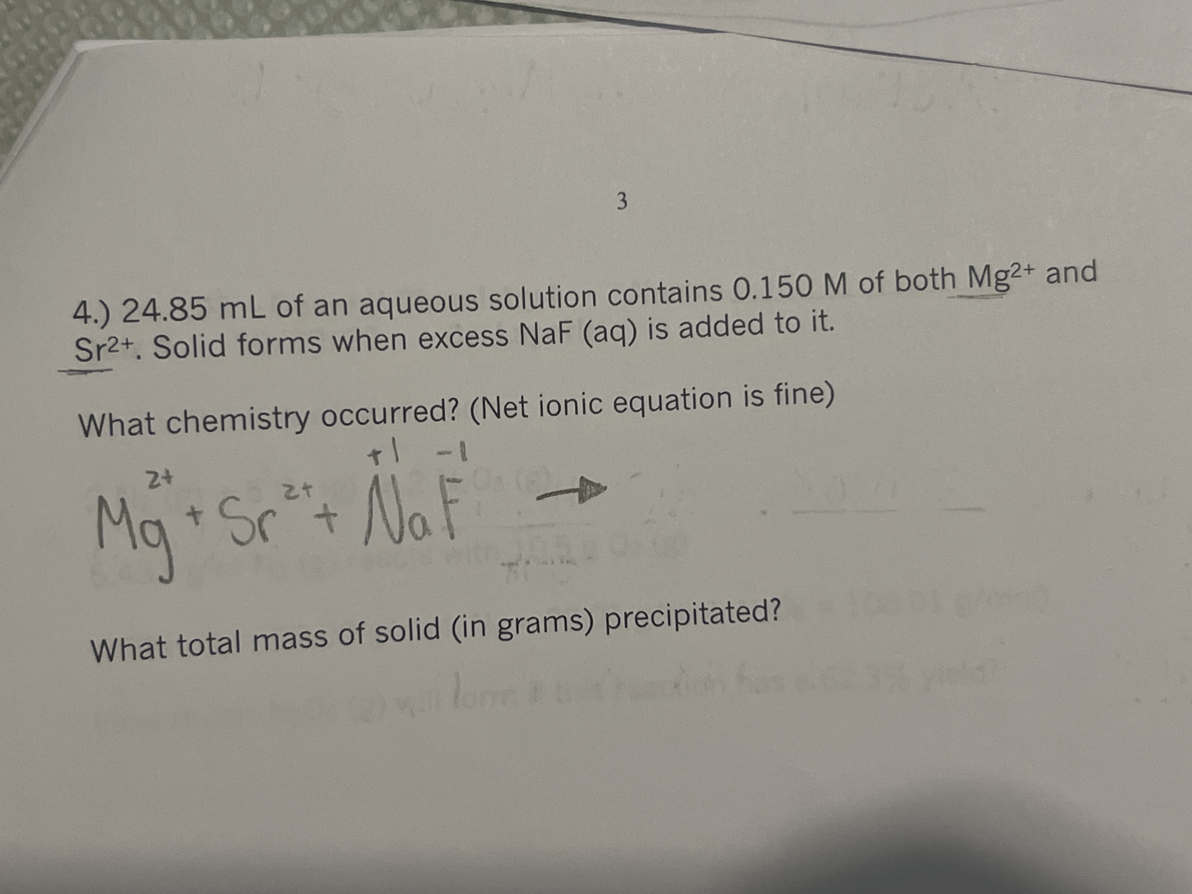 Solved 4.) 24.85mL ﻿of an aqueous solution contains 0.150M | Chegg.com