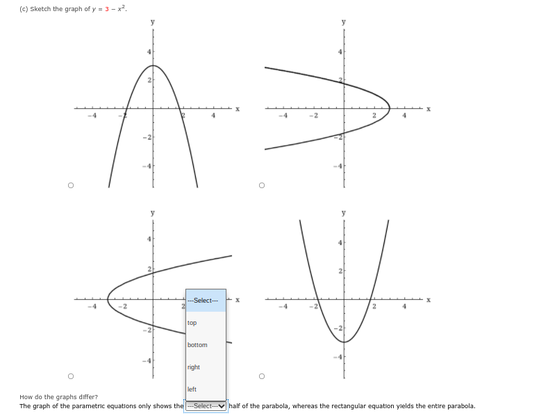 Solved Consider the parametric equations x = Vt and y = 3 - | Chegg.com
