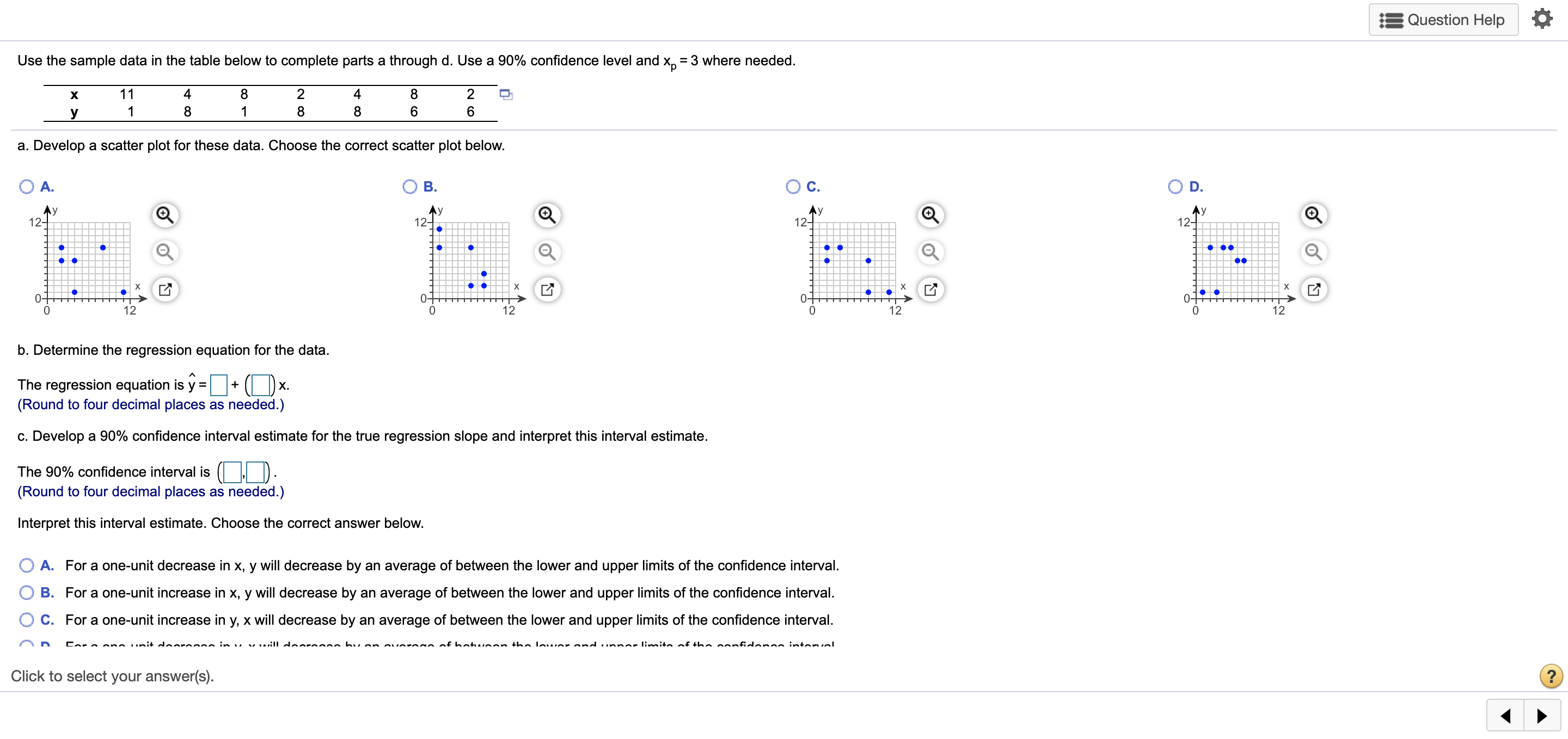 Solved Question Help Use the sample data in the table below | Chegg.com