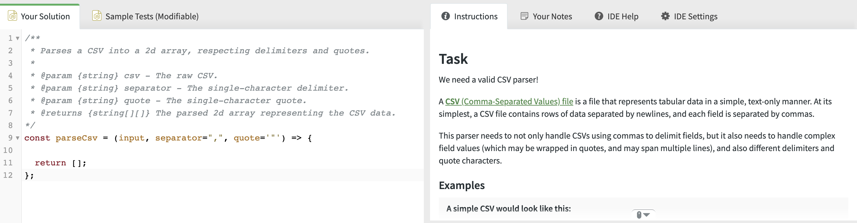 Solved IMPORTANT USE JAVASCRIPT Task We need a valid CSV | Chegg.com
