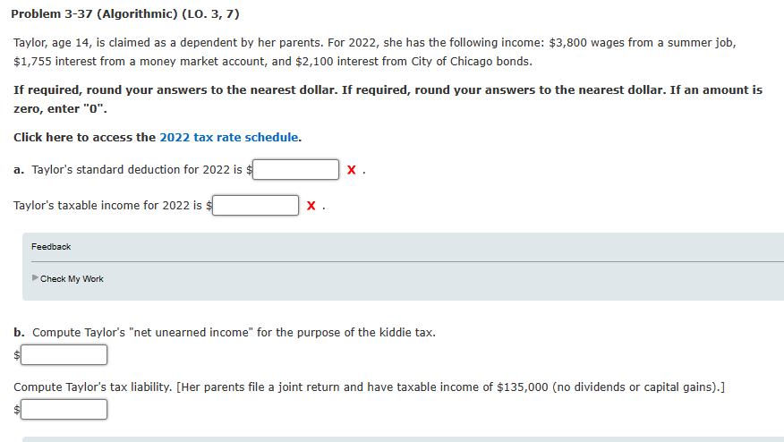 Solved Problem 3-37 (Algorithmic) (L0. 3, 7) Taylor, age 14 | Chegg.com
