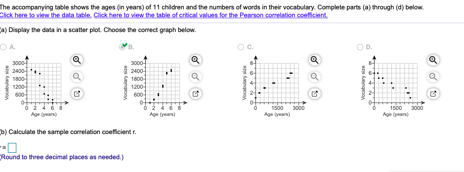 Solved Age, x 1 لا لا ل 5 Vocabulary size, y 6 230 580 1200 | Chegg.com