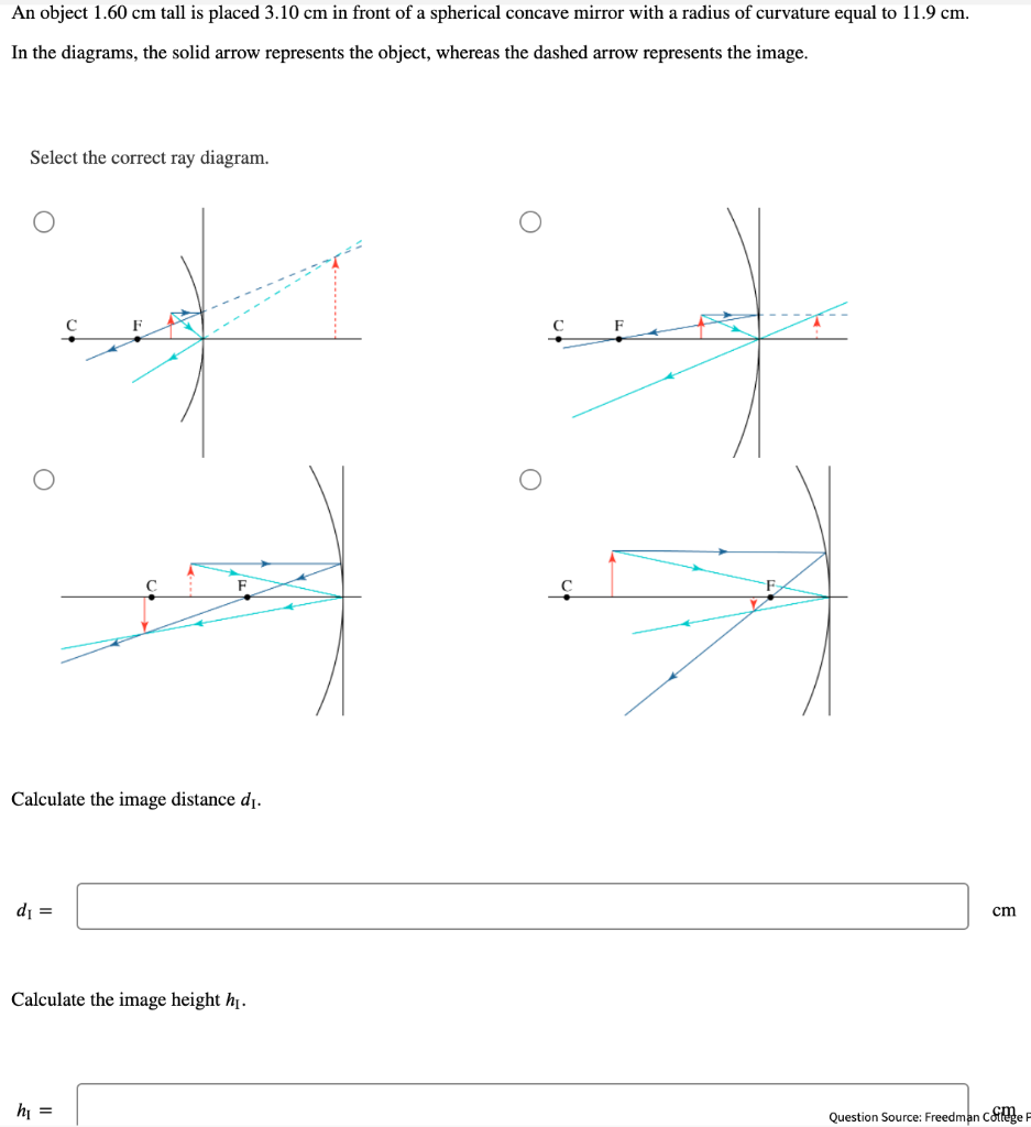 Solved An object 1.60 cm tall is placed 3.10 cm in front of | Chegg.com