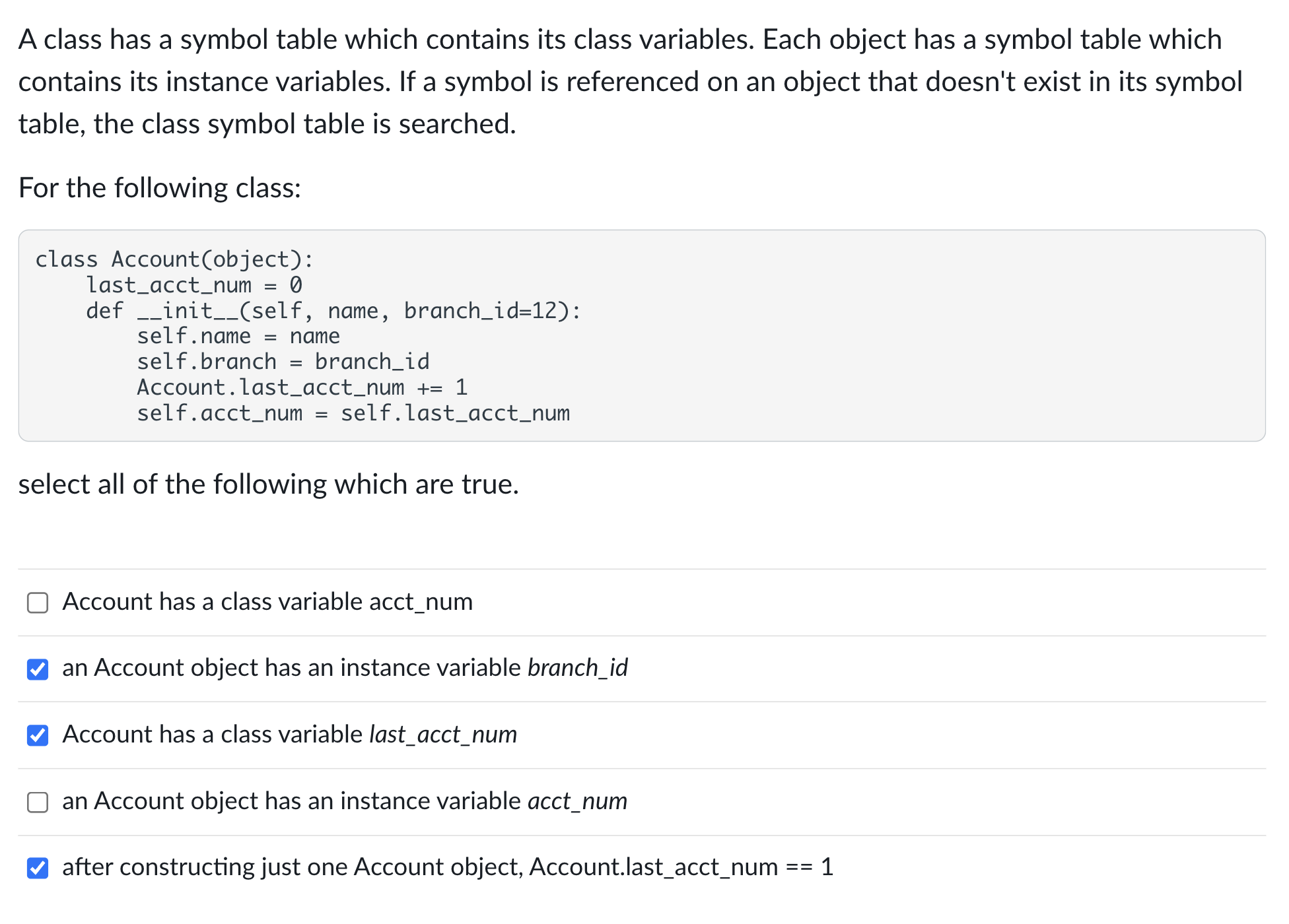 Solved A class has a symbol table which contains its class | Chegg.com
