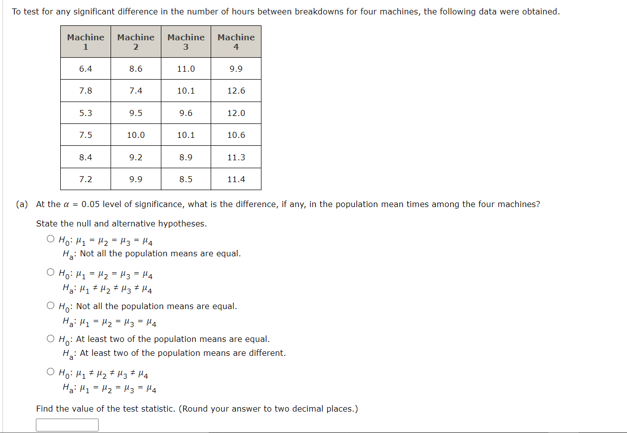 Solved To test for any significant difference in the number | Chegg.com