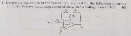 Determine the values of the resistances required for | Chegg.com