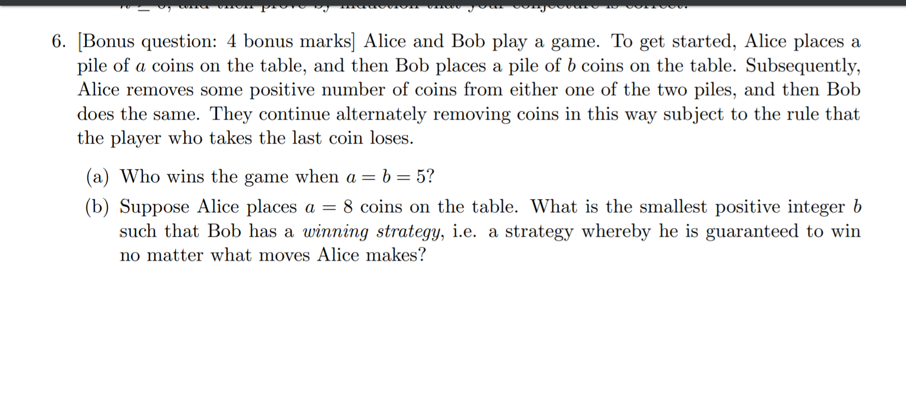 Solved Alice and Bob play a game. To get started, Alice | Chegg.com