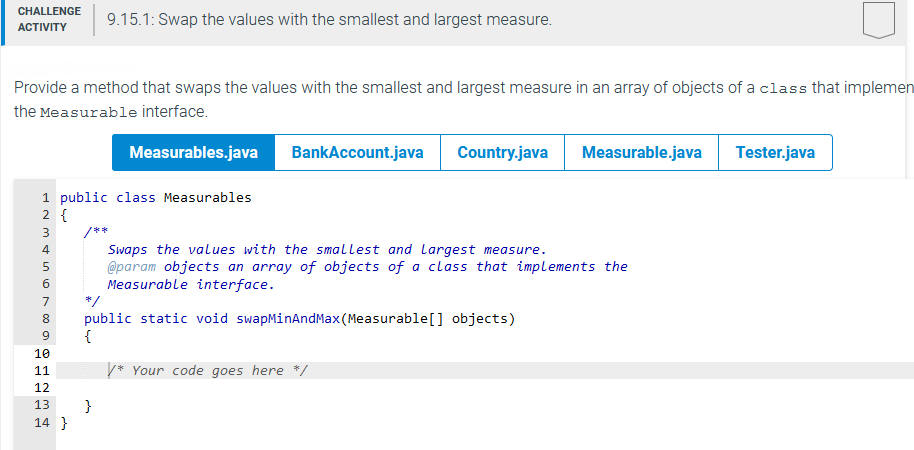 Solved JAVA - ﻿Provide a method that swaps the values with | Chegg.com