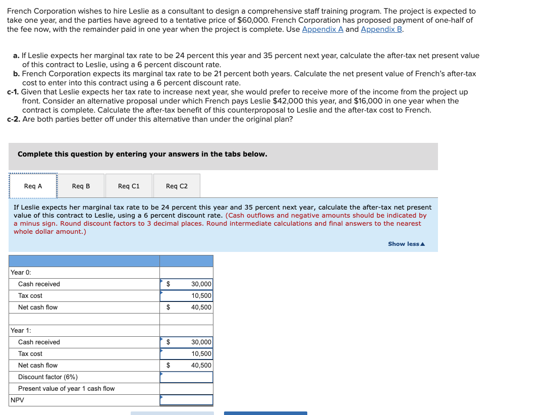 French Corporation wishes to hire Leslie as a | Chegg.com