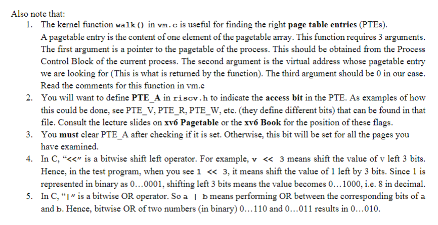 Solved Also note that: 1. The kernel function walk () in vm. | Chegg.com