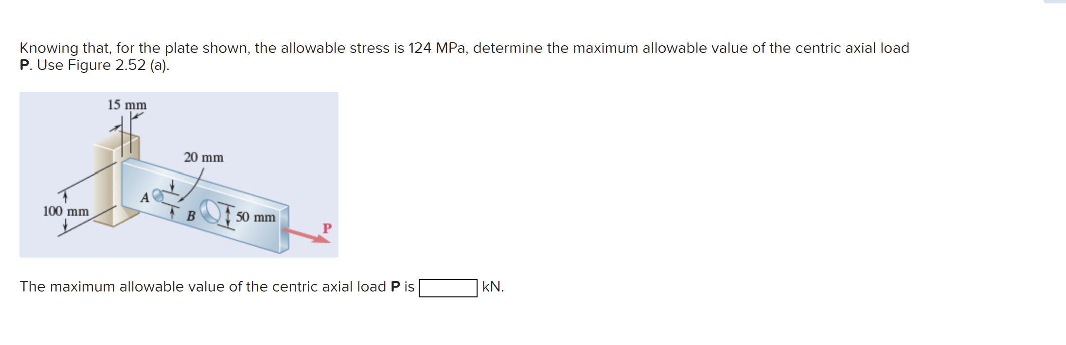 Solved Knowing that, for the plate shown, the allowable | Chegg.com