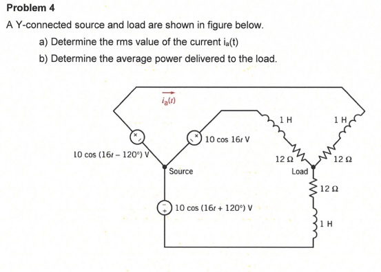 Solved Problem 4 A Y-connected source and load are shown in | Chegg.com