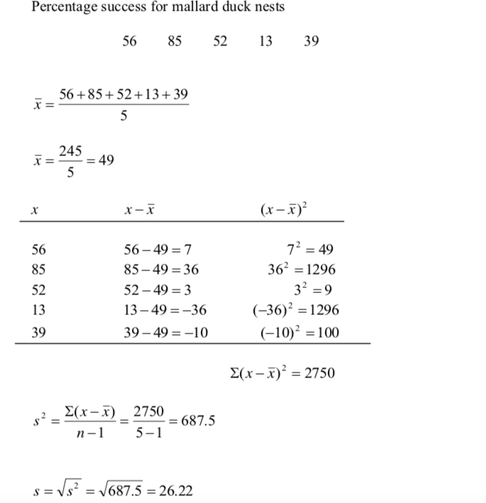 Percent Standard Deviation Equation