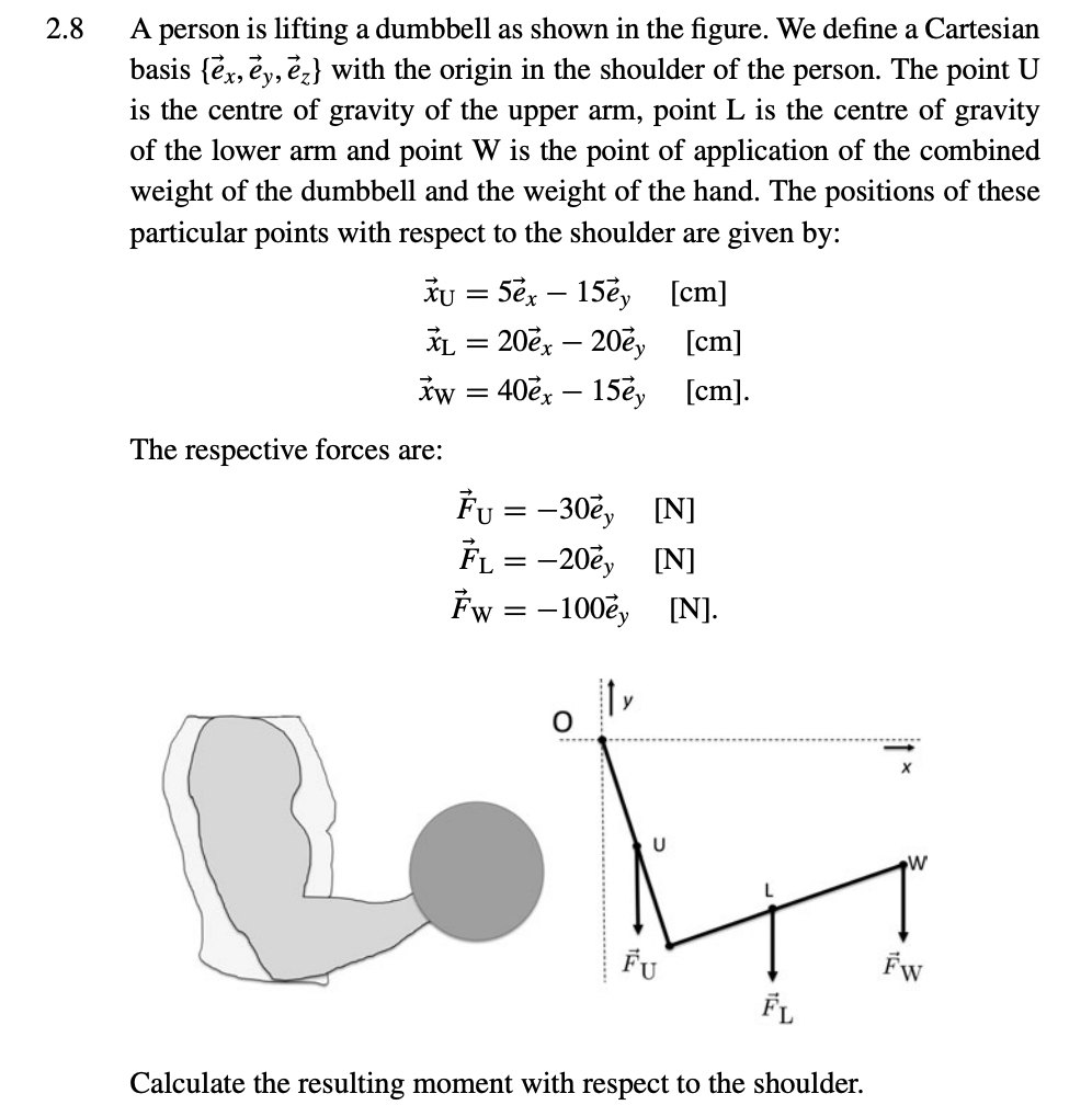 Solved 8 A person is lifting a dumbbell as shown in the | Chegg.com