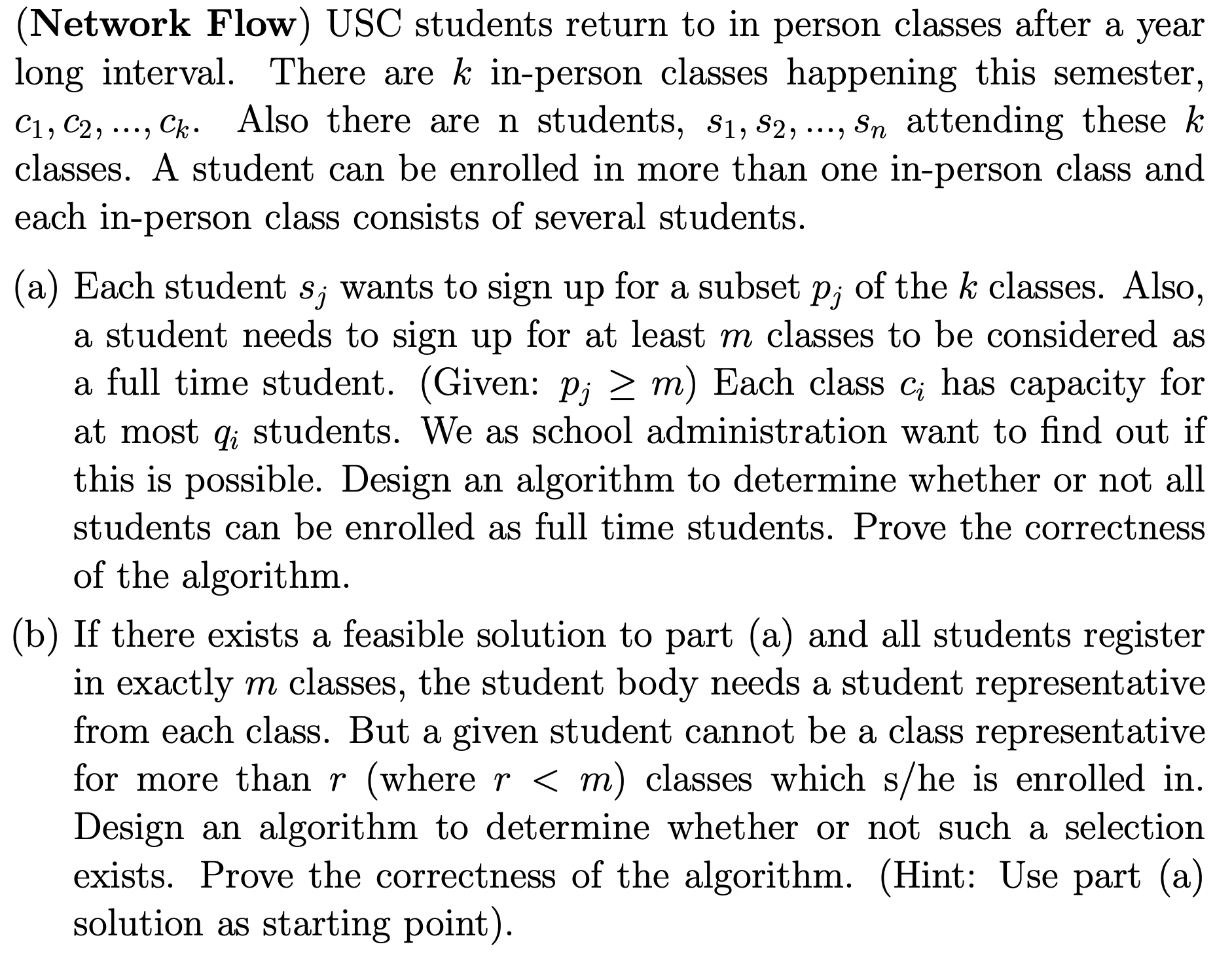 Solved long interval. There are k in-person classes | Chegg.com