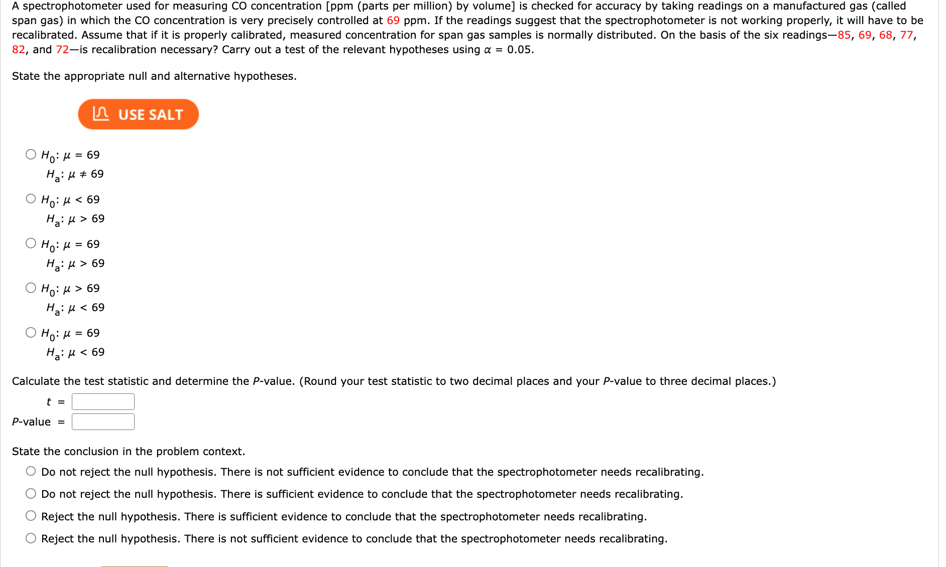 Solved 82 , and 72-is recalibration necessary? Carry out a | Chegg.com
