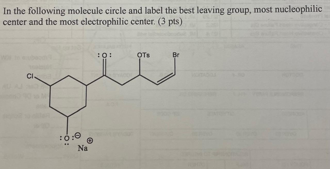 Solved In the following molecule circle and label the best | Chegg.com