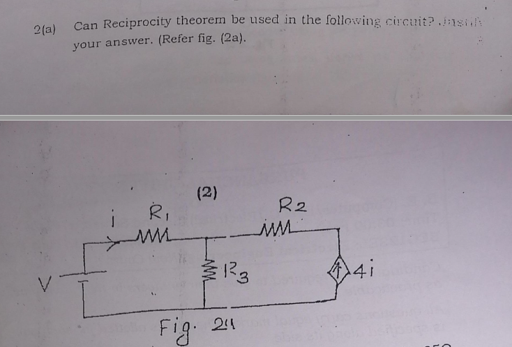 Solved 2(a) Can Reciprocity theorem be used in the following | Chegg.com
