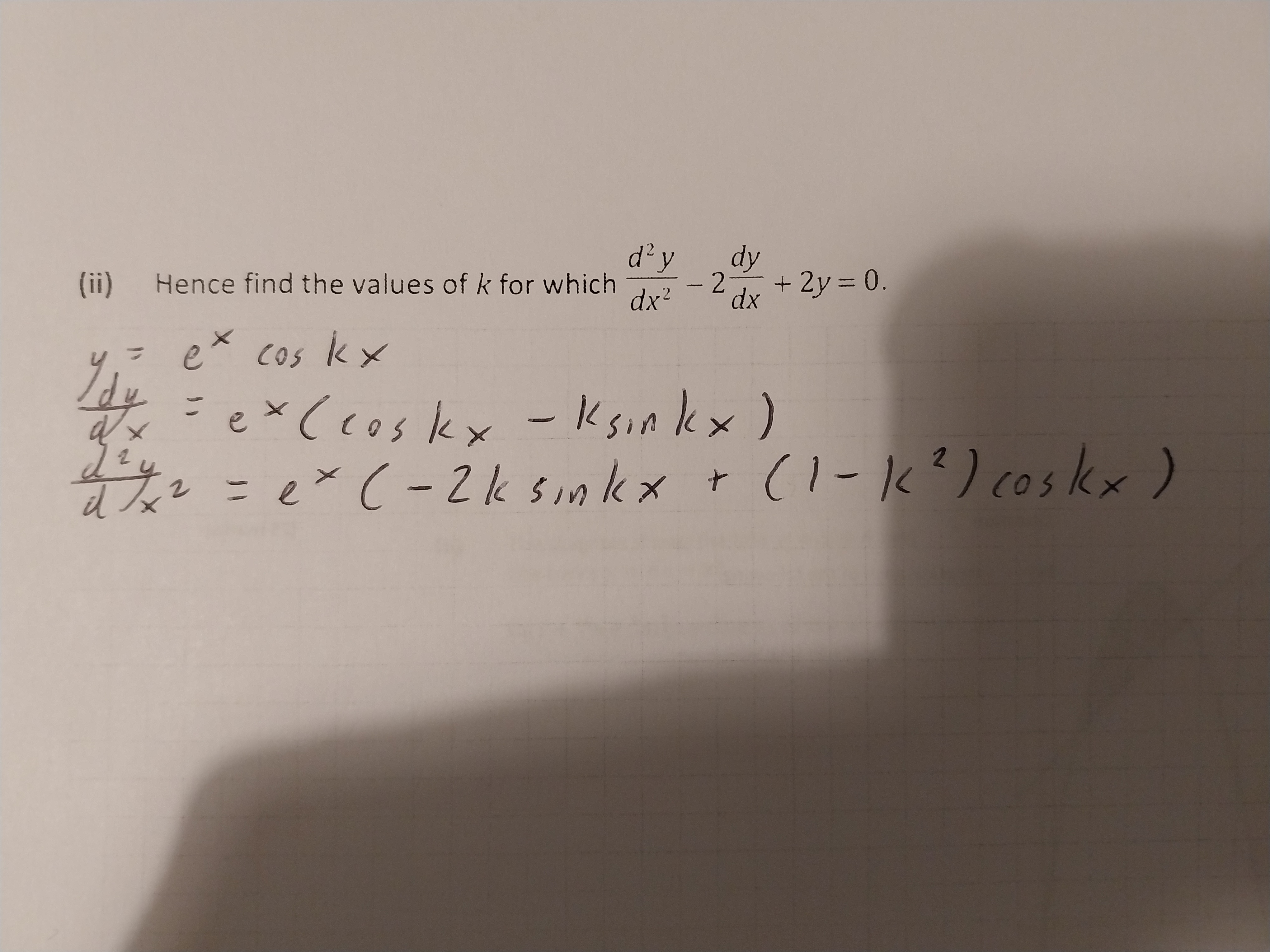 (ii) ﻿Hence find the values of k ﻿for which | Chegg.com