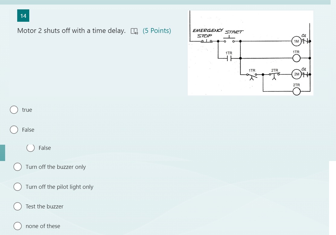 Solved 14Motor 2 ﻿shuts off with a time delay.[.4) (5 | Chegg.com
