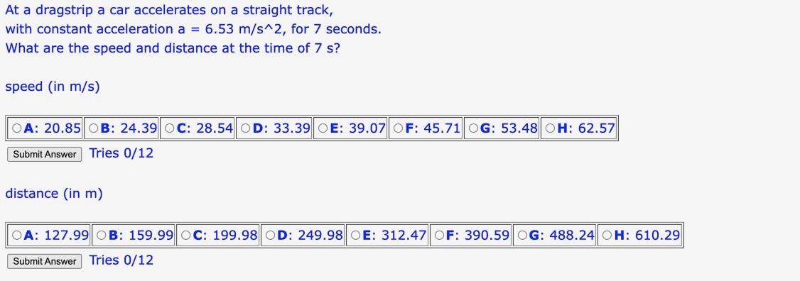 Solved At a dragstrip a car accelerates on a straight track, | Chegg.com
