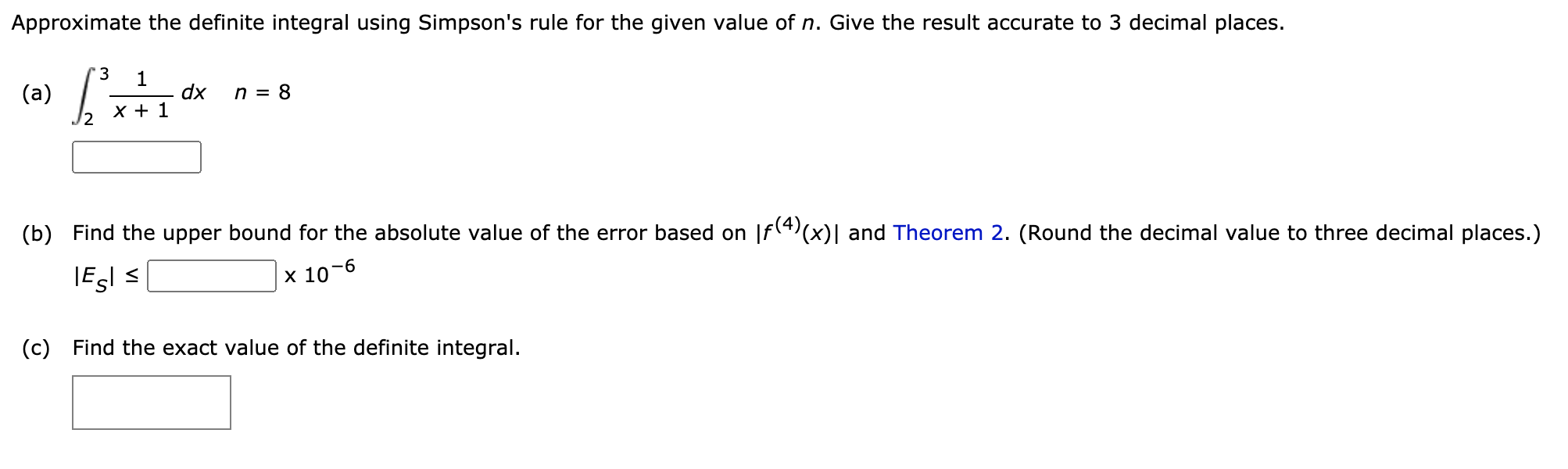 Solved Approximate the definite integral using Simpson's | Chegg.com