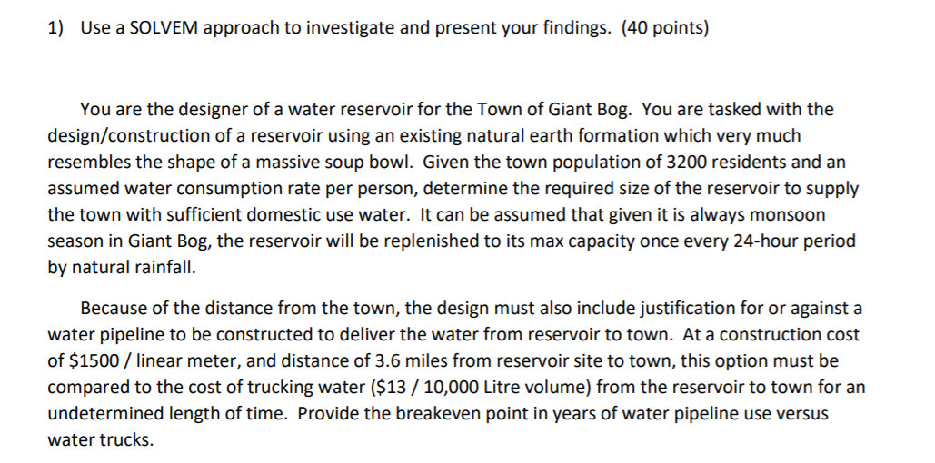 Solved Use a SOLVEM approach to investigate and present | Chegg.com