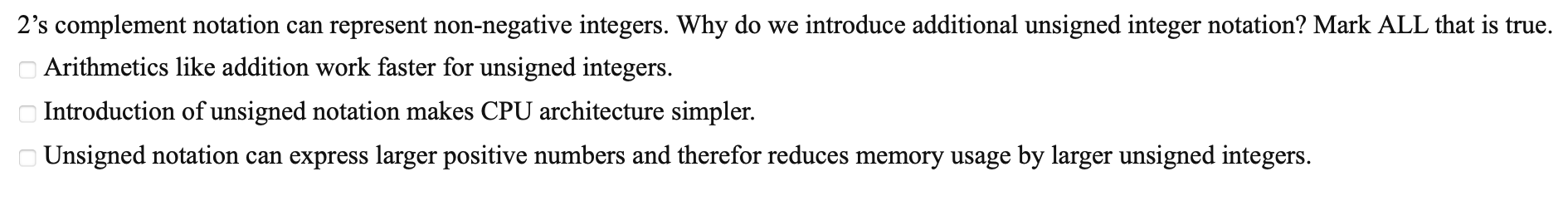 Solved 2’s complement notation can represent non-negative | Chegg.com