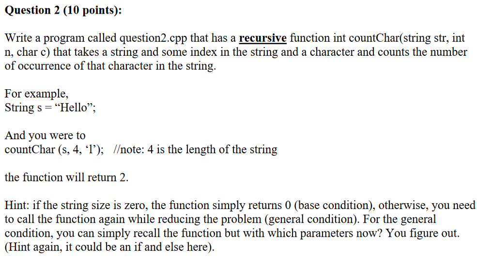 Solved Write a program called question2.cpp (in C++) that | Chegg.com