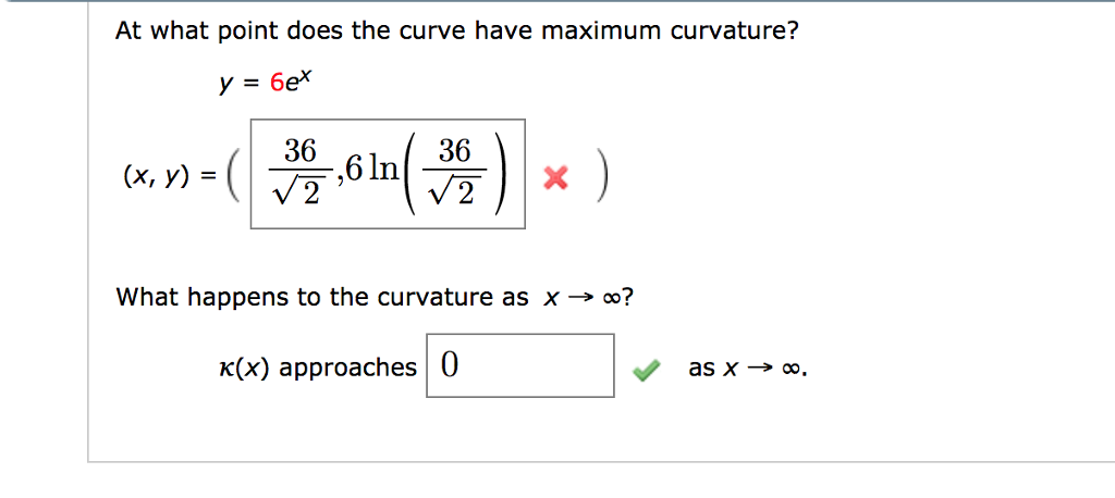 Solved At what point does the curve have maximum curvature? | Chegg.com