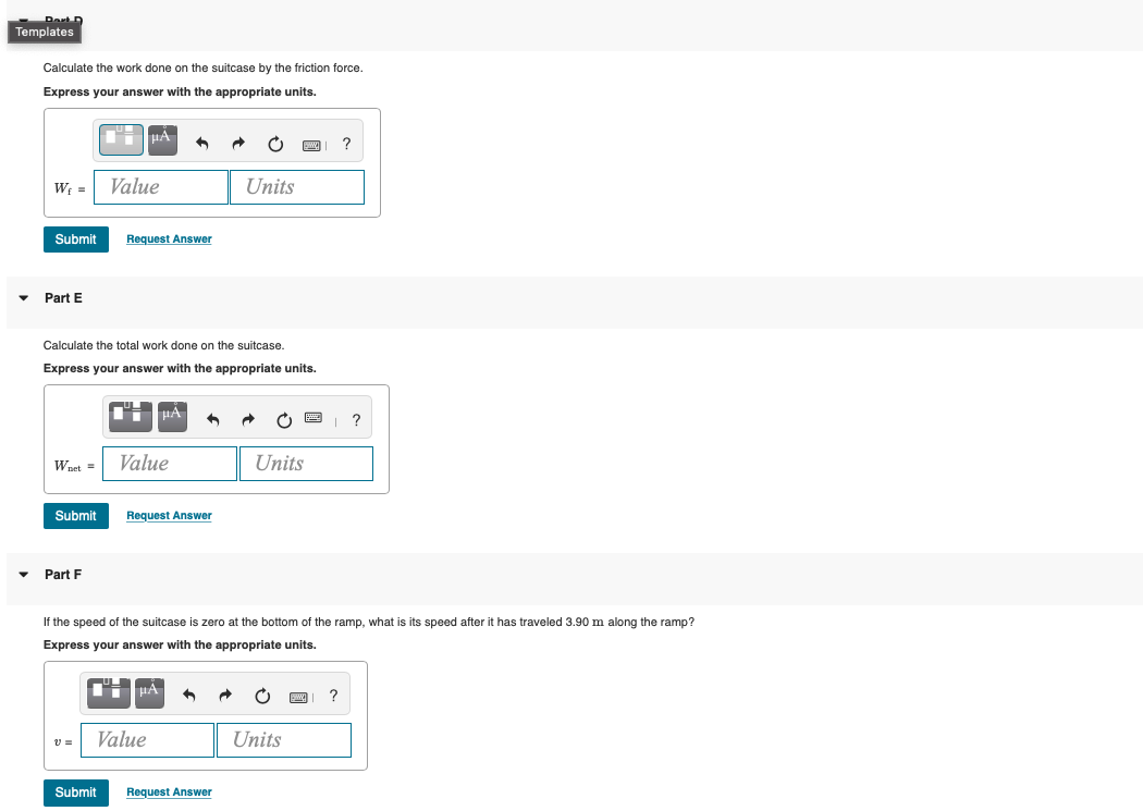 Solved A luggage handler pulls a 20.0 kg suitcase up a ramp | Chegg.com