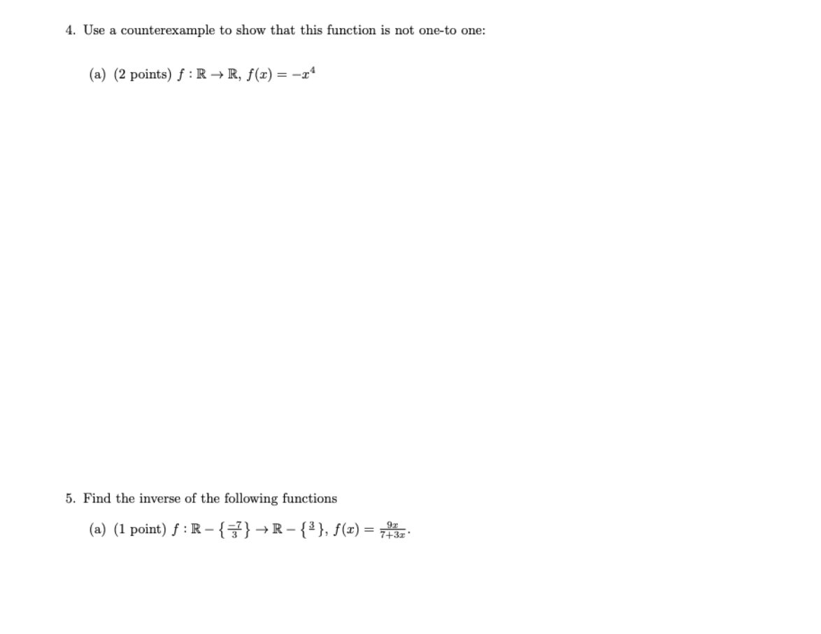 Solved 4. Use a counterexample to show that this function is | Chegg.com