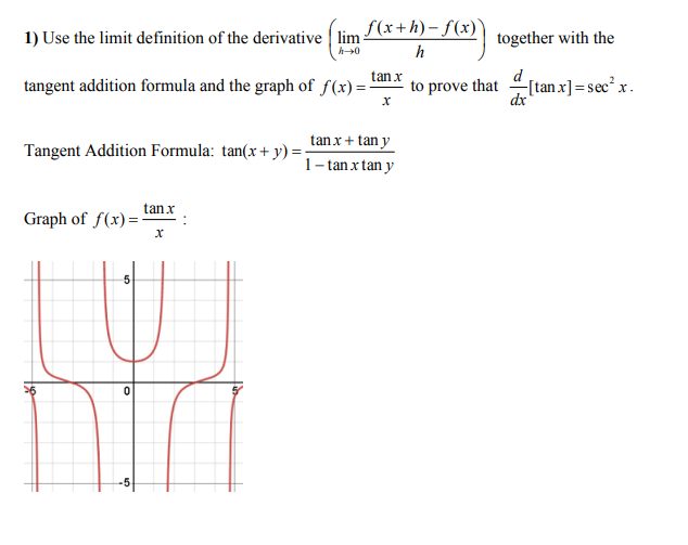 Solved 0 1) Use the limit definition of the derivative (lim | Chegg.com