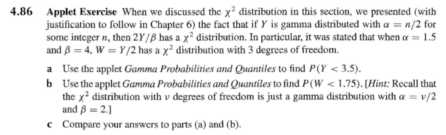 Solved 4.86 Applet Exercise When we discussed the x2 | Chegg.com