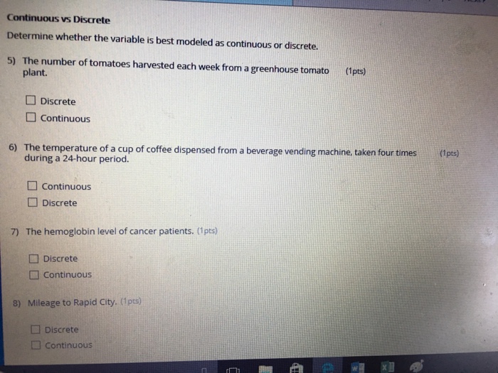 Solved Determine whether the variable is best modeled as | Chegg.com